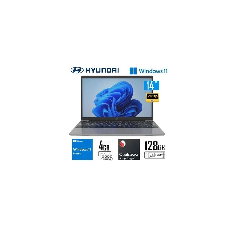 Laptop Hyundai 14.1" RAM 4GB Almacenamiento 128GB Con Windows 11 Home ...