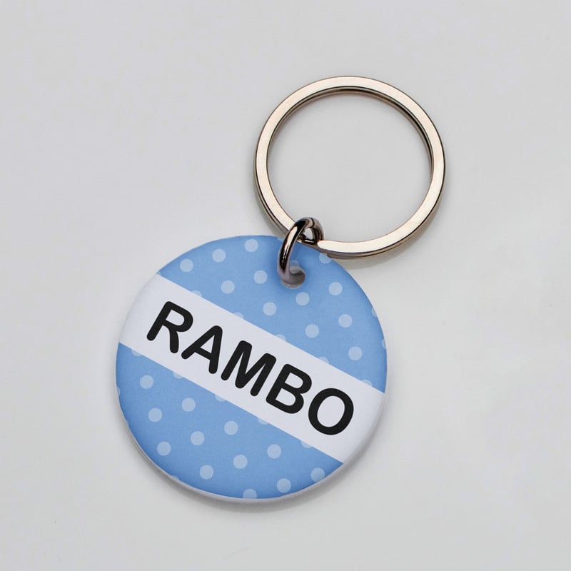 Placa de identificación perros gatos Puntos Celeste LA PLAQUITA ...