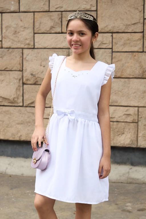 Vestido de Gasa con Lazo al Centro para Niña - Kids Mahmelo KIDS ...