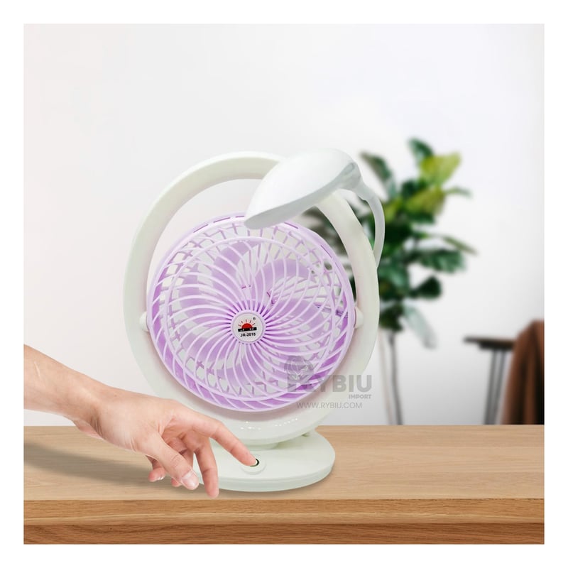 Ventilador Recargable de Mesa con Lampara en Color Lila GENERICO ...