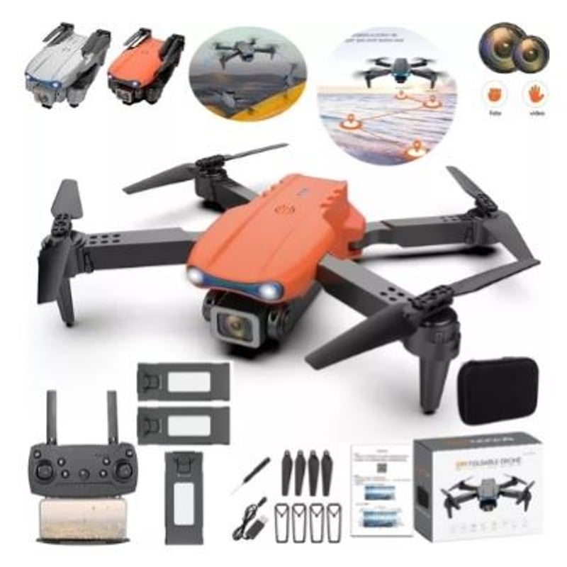 DRONE E99 PRO HD 4K DUAL CAMARA NARANJA GENERICO | falabella.com
