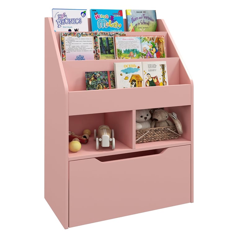 Librero Infantil con Cajon con Ruedas Aysun Rosado Amore Home GENERICO ...