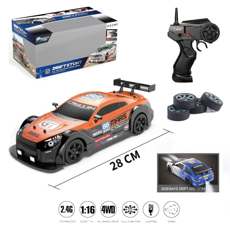 Coche de Carrera a Control Remoto Drift Stunt 4WD Anaranjado GENERICO ...