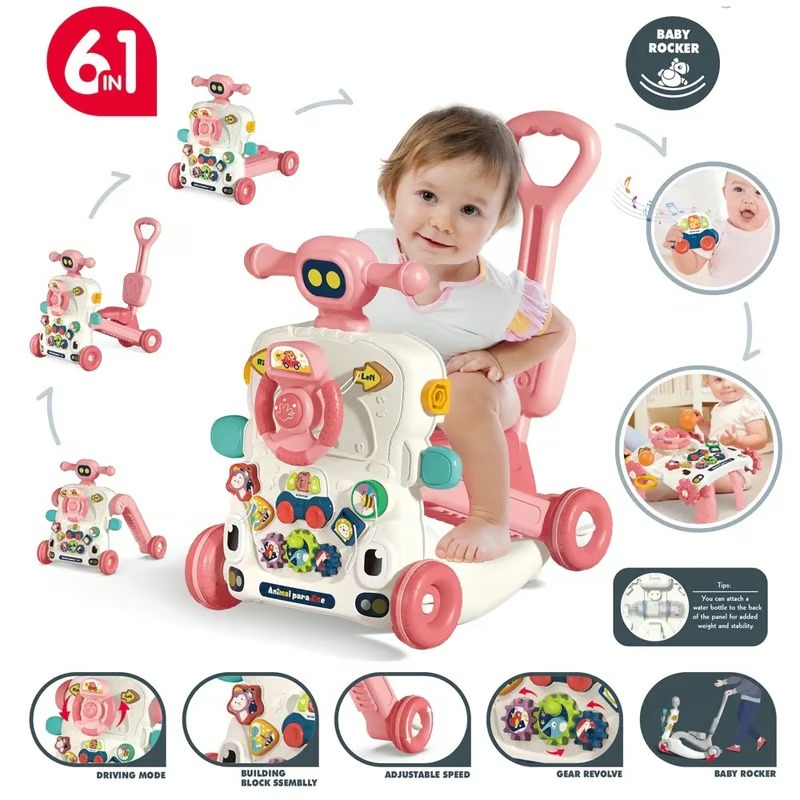 Caminador 6 En 1 De Robot Rosado Con Centro De Actividades GENERICO ...