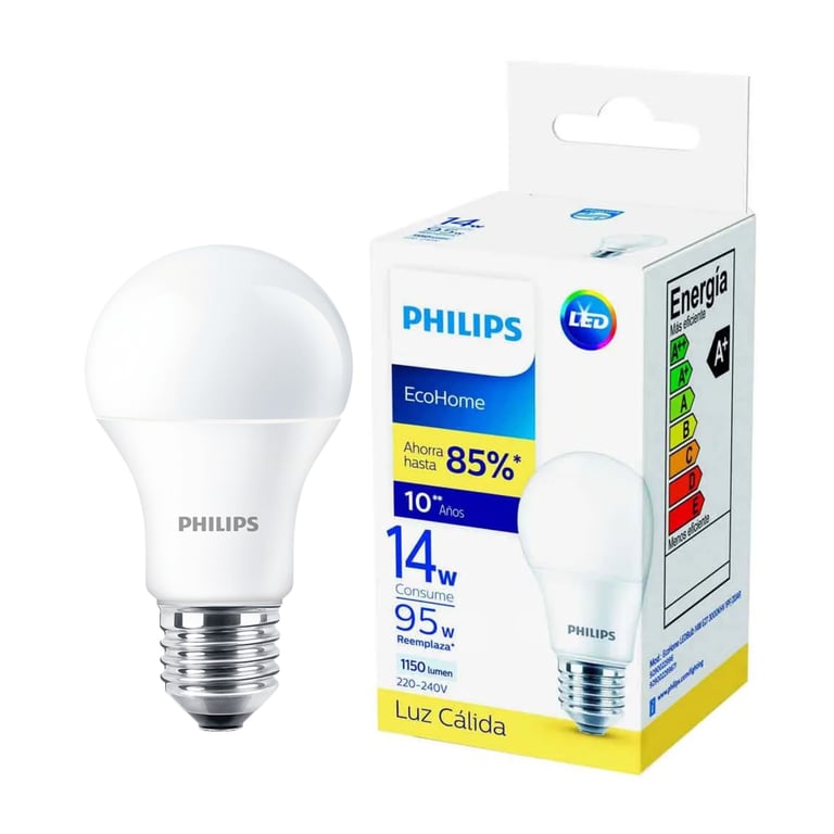 Foco led philips 14w Luz Cálida luz amarilla ecohome philips PHILIPS ...