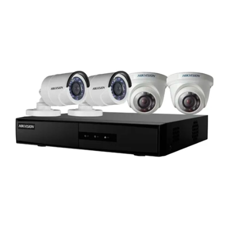KIT CCTV HIKVISION DE 4 CAMERAS 1 DVR 8CH PN CAHKDSJ142I720 HIKVISION ...