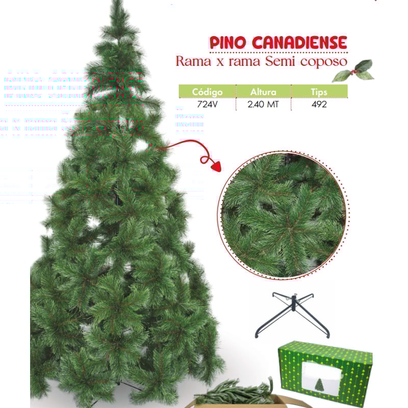Árbol de navidad de 2 40mt. Rama x rama Semi coposo canadiense GENERICO ...