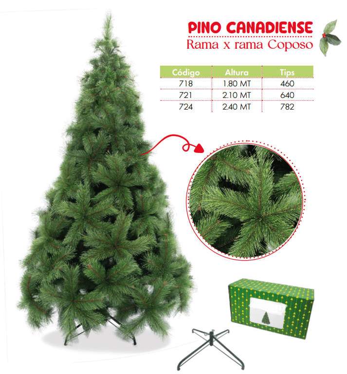 Árbol de navidad de 2 40mt. Rama x rama coposo pino canadiense GENERICO ...