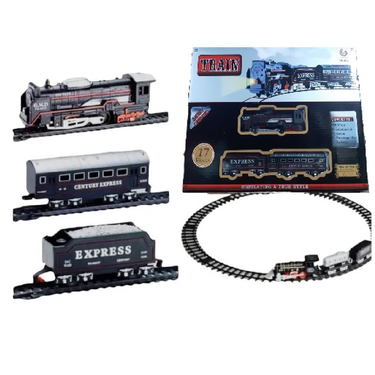 Mini Tren Juguete Navideño 17 piezas Negro 3 Vagones GENERICO ...