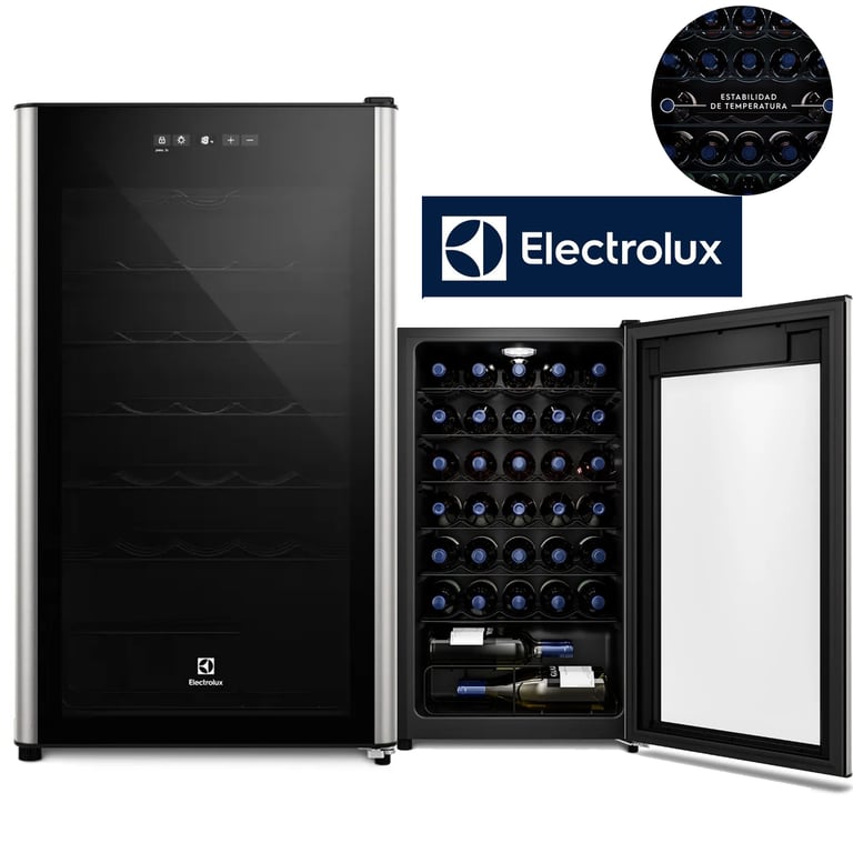Vinera Electrolux ERWV34W2MWB 34 Botellas Black ELECTROLUX | falabella.com