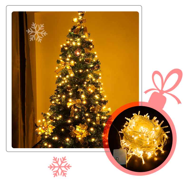 Guirnalda de 200 Luces led Lineal de 15 mts color Ambar/ árbol navidad ...