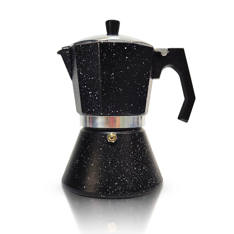 Cafetera Moka Italiana para Cocina de Inducción 6 Tazas Espresso Negro ...