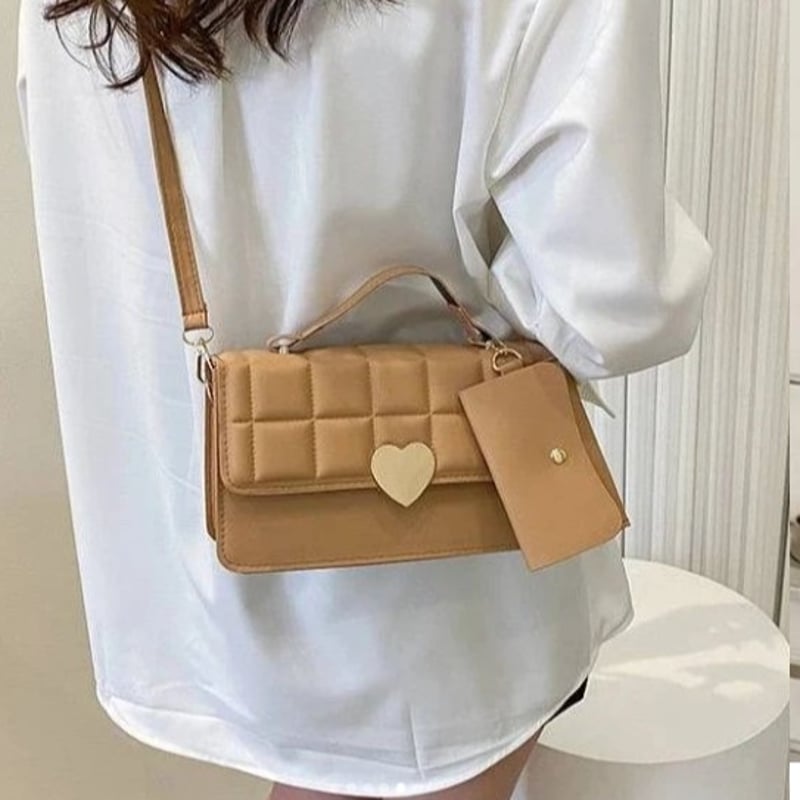 Cartera con Mini monedero 2 en 1 Cuero Sintetico Corazon GENERICO ...