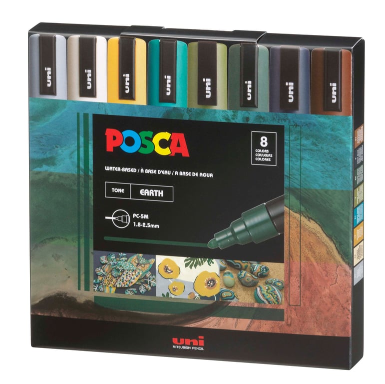 POSCA Pack PC-5M 8C Earth Color Nueva Presentación X8 POSCA | falabella.com