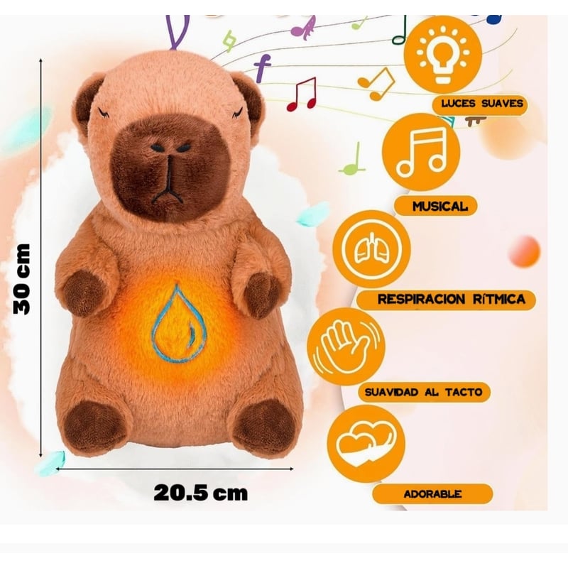 PELUCHE CAPIBARA MUSICAL Y RESPIRA GENERICO | falabella.com