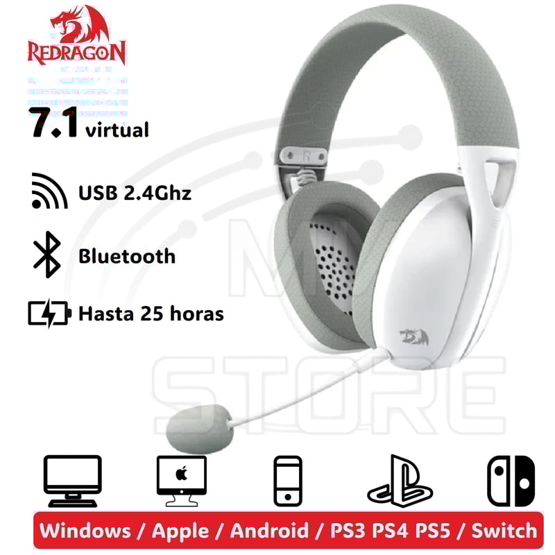 Audífonos Redragon Ire Pro Wireless Gray H848 Color Gris REDRAGON ...