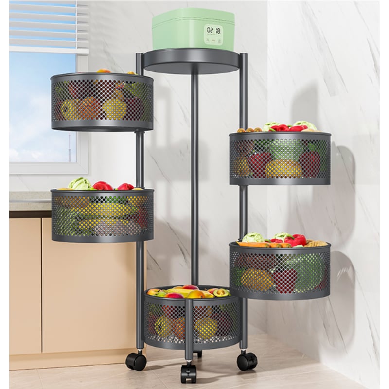 Verdulero Giratorio 5 Niveles Circular - Color Negro GENERICO ...