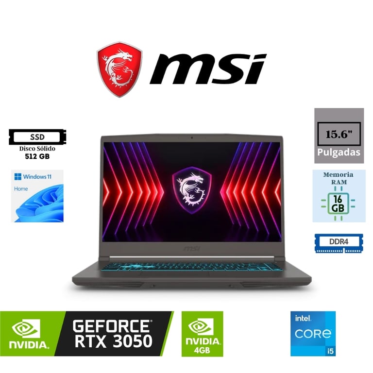 Laptop Gamer Msi Thin 15 B13uc-1000us Core I5-13420h 16gb 512gb Ssd Rtx ...