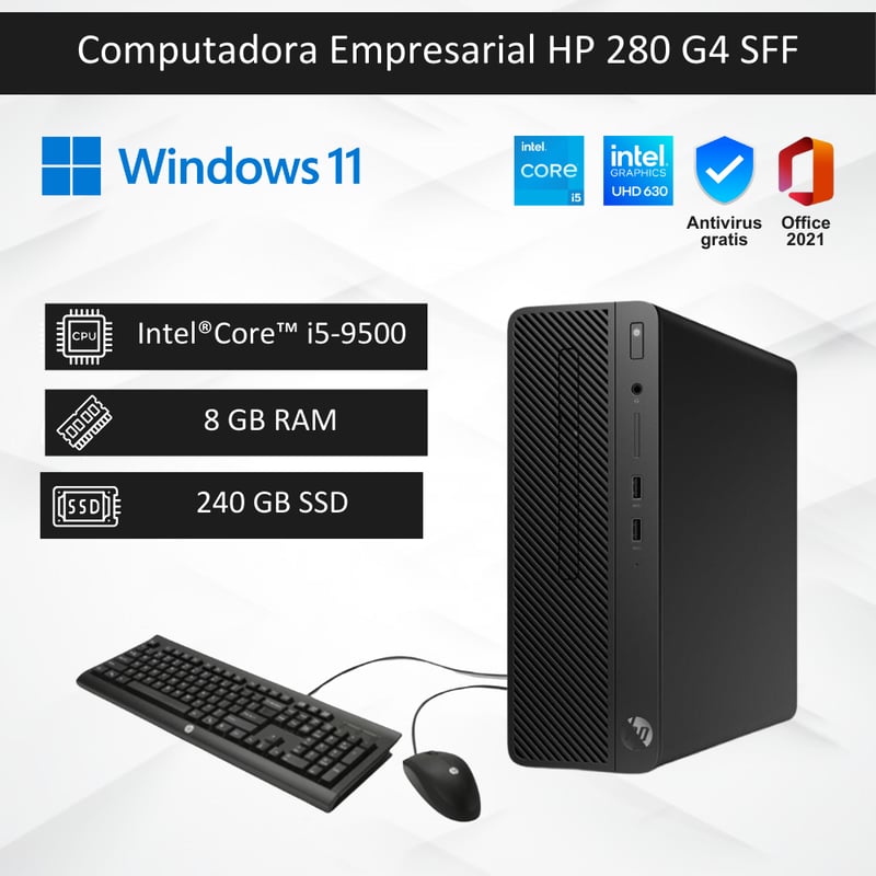 CPU HP Empresarial 280 G4 SFF - Intel Core i5-9500 - 8GB RAM - 240GB ...