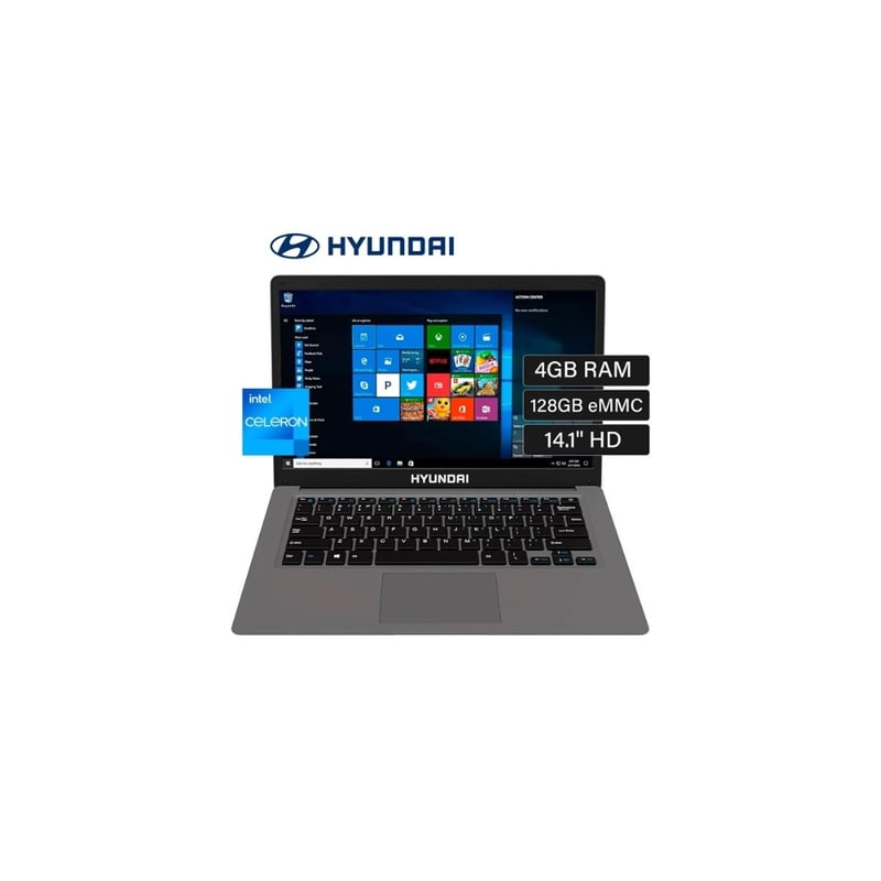 Laptop Hyundai 14.1" Intel Celeron N4020 RAM 4GB Almacenamiento 128GB ...