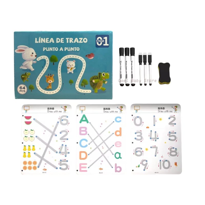 LIBRO EDUCATIVO DE TRAZOS PARA NIÑOS COLOR CELESTE GENERICO | falabella.com