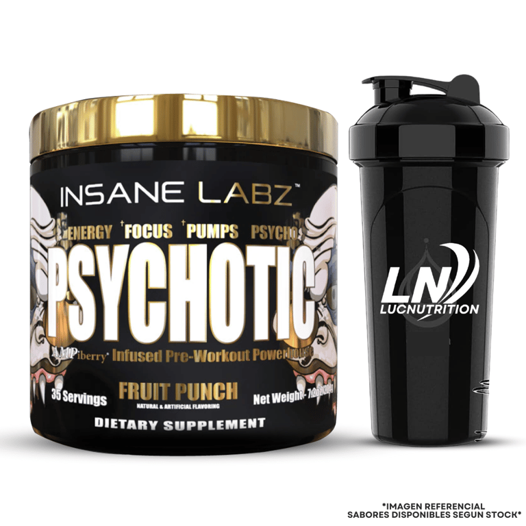 Pre entreno Psychotic Gold 35 servicios Insane labz con shaker INSANE ...