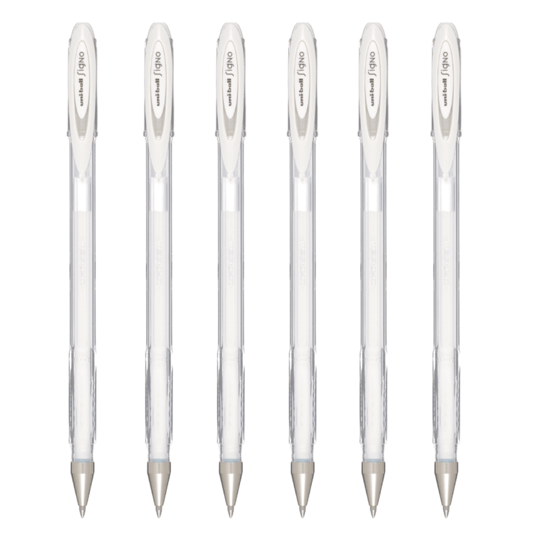 UNI Signo UM-120AC Bolígrafo Tinta Gel Pastel Blanco Packx6 UNI BALL ...