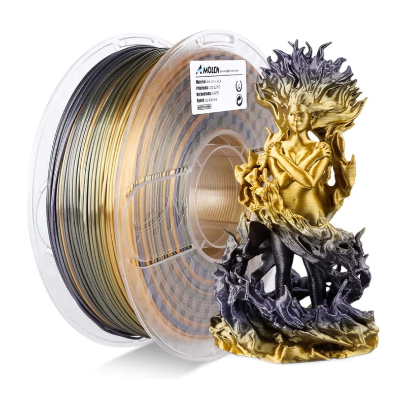 Filamento Multicolor Gradiente PLA para impresora 3D Dorado y Morado ...