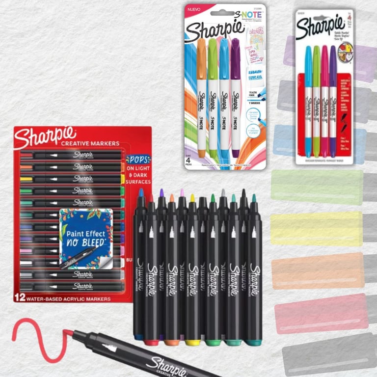 Kit SharpiePro: 12 Acrílicos+ 4 Resaltadores+ 4 Permanentes SHARPIE ...