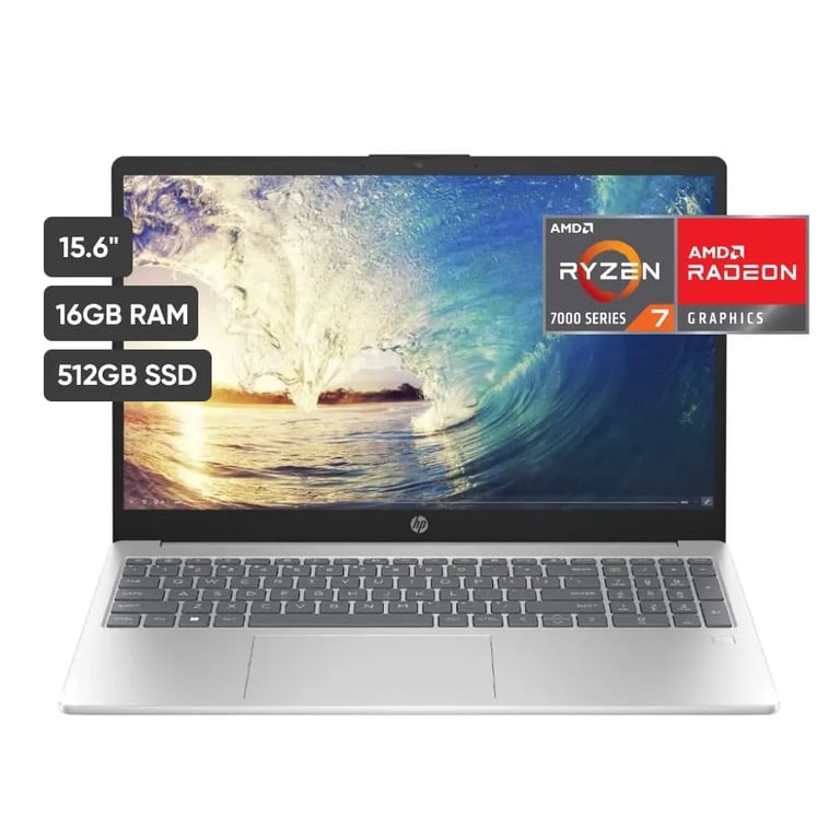 Laptop HP Home AMD Ryzen 7-7000 16GB 512GB 15-FC0013LA Plata HP | falabella.com