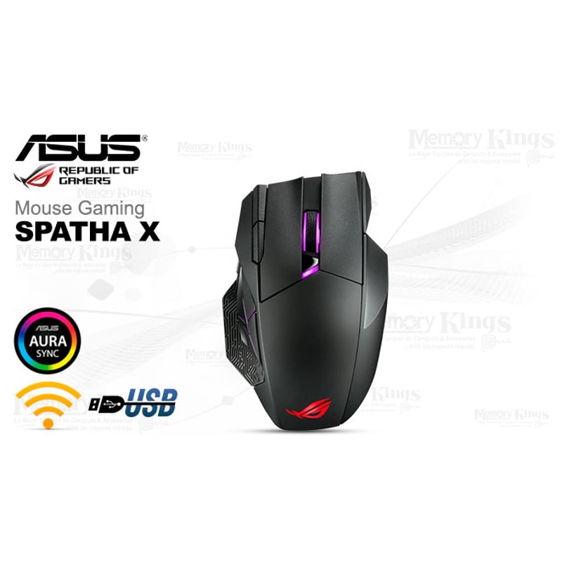 MOUSE Gaming ASUS ROG SPATHA X RGB 19K Wireless ASUS | falabella.com