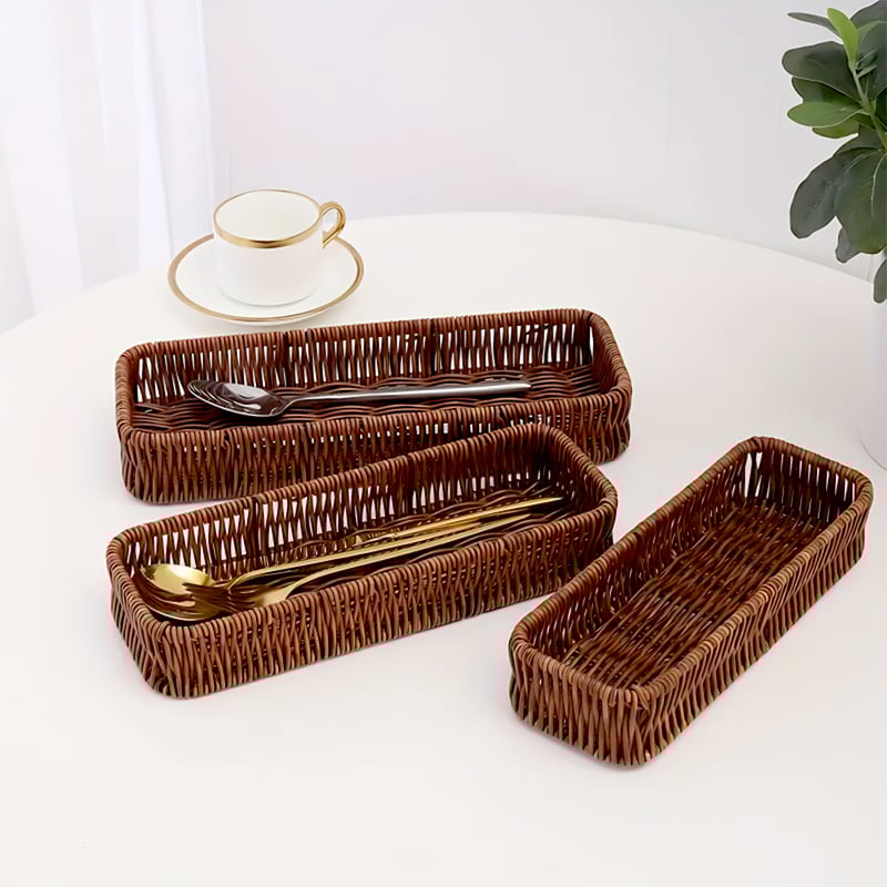 Porta Cubiertos Cesta Tejida Rectangular Elegante C50 - SET X6 MINARI | falabella.com