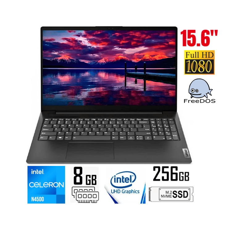 LAPTOP LENOVO INTEL CELERON N4500 8GB RAM 256GB SSD FREEDOS 156 FHD V15 ...