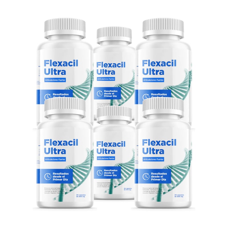 Flexacil Ultra Articulaciones Fuertes 20 Capsulas 500mg 06 Frascos ...