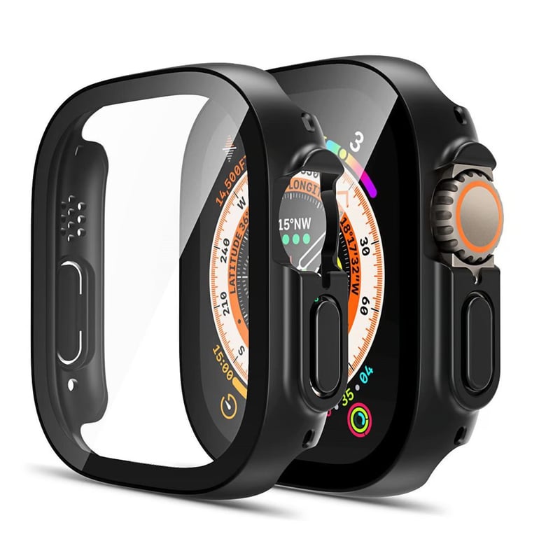 CASE CON MICA DE VIDRIO NEGRO PARA SMARTWATCH ULTRA 49MM GENERICO ...
