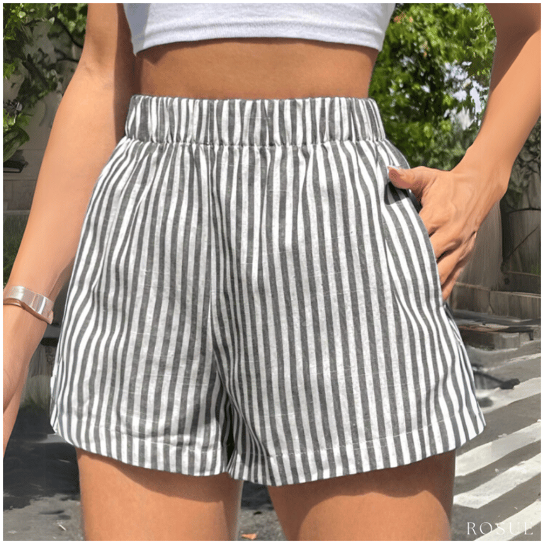 Short verano Lino Rayas con bolsillos ROSUE | falabella.com