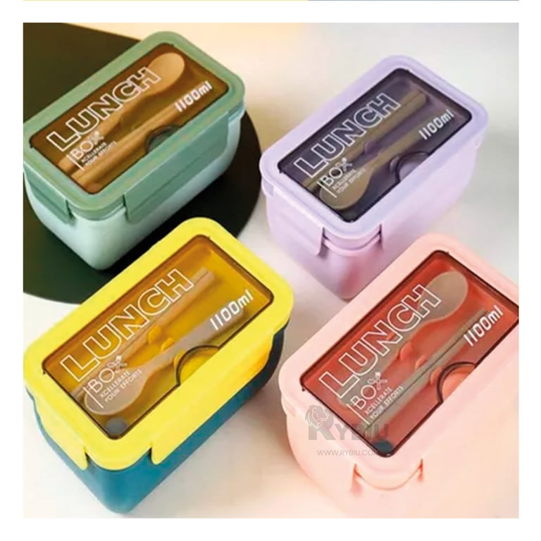 Taper Lunch Box de 1100 ml con Cubiertos en Tono Verde GENERICO ...