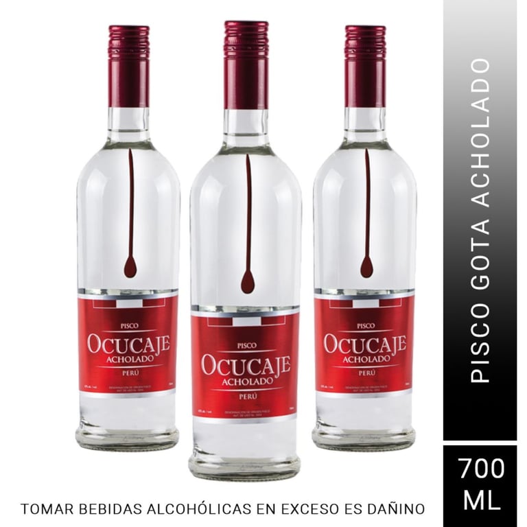 Pack x3 Pisco Gota Ocucaje Acholado X 700 ml OCUCAJE | falabella.com
