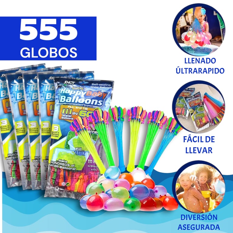 Set 555 Globos Mágicos Llenado Rápido de Agua para Juegos GENERICO ...