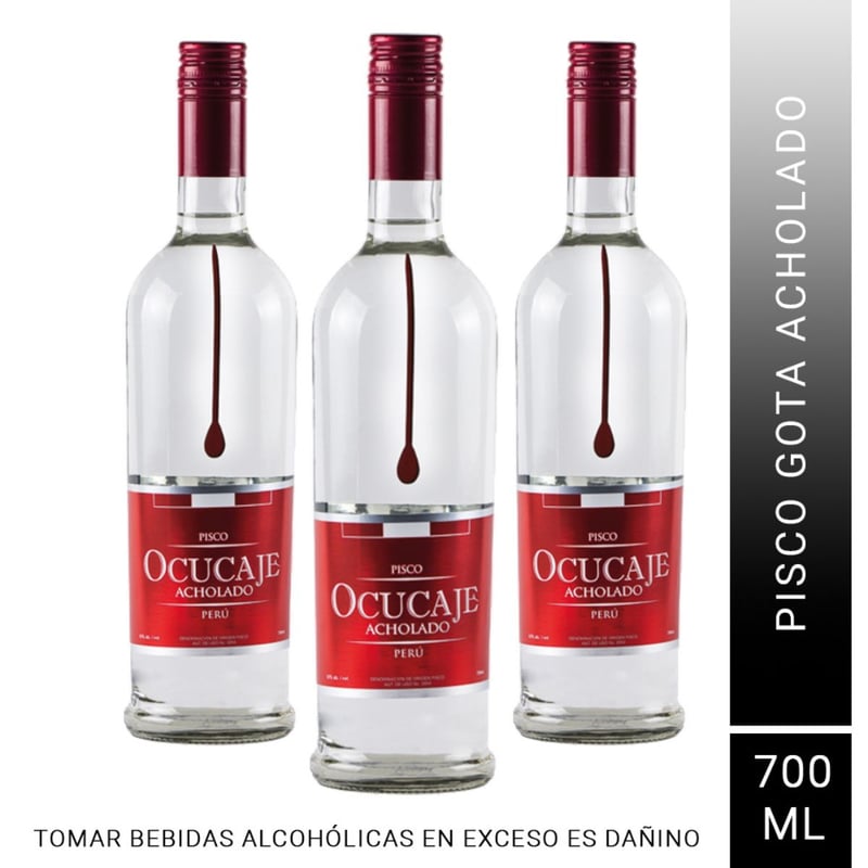 Pack x3 Pisco Gota Ocucaje Acholado X 700 ml OCUCAJE | falabella.com