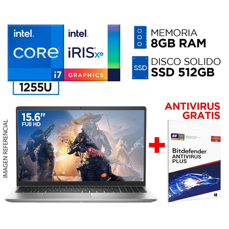 Laptop Dell Intel Core i7 1255U 8GB 512GB INSPIRON 15 12° Gen 15.6 ...