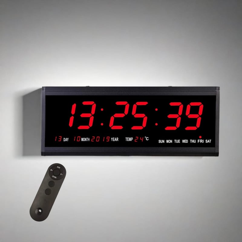 Reloj Digital de Pared con Cronómetro y Control 48x19cm GENERICO ...