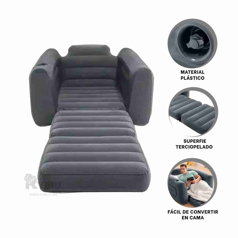 Sofa Cama Inflable Suave y Versatil para Espacios Pequenos GENERICO ...