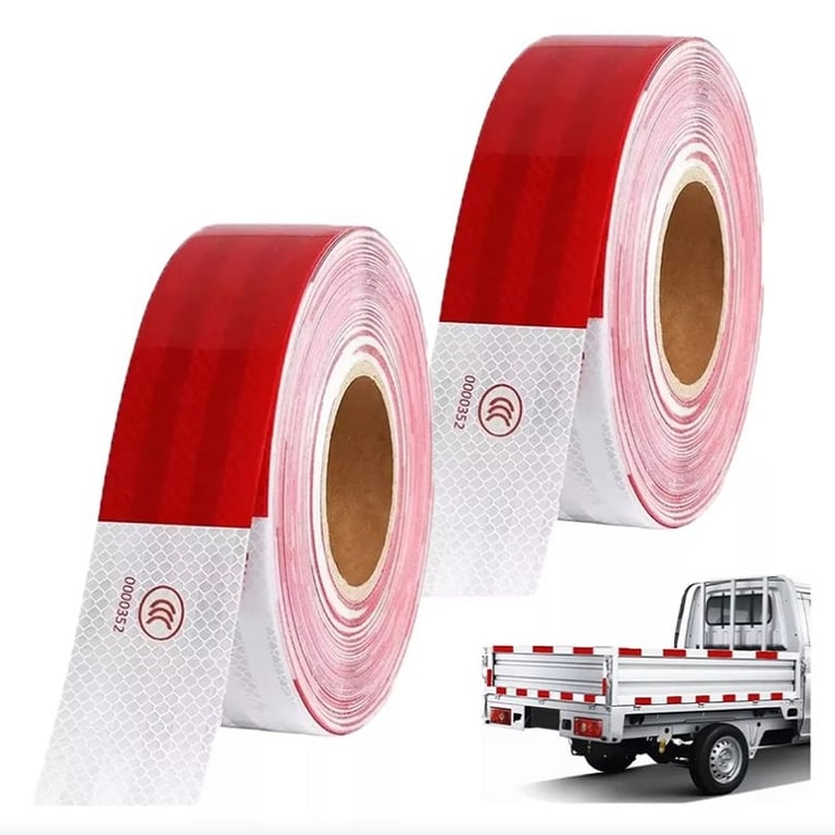 Rollo Cinta Reflectante 5cm X 45metros Rojo Y Blanco Bicolor ...