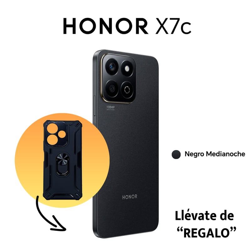 HONOR X7C 8GB RAM 256GB COLOR NEGRO MEDIANOCHE CON ESTUCHE DE REGALO ...