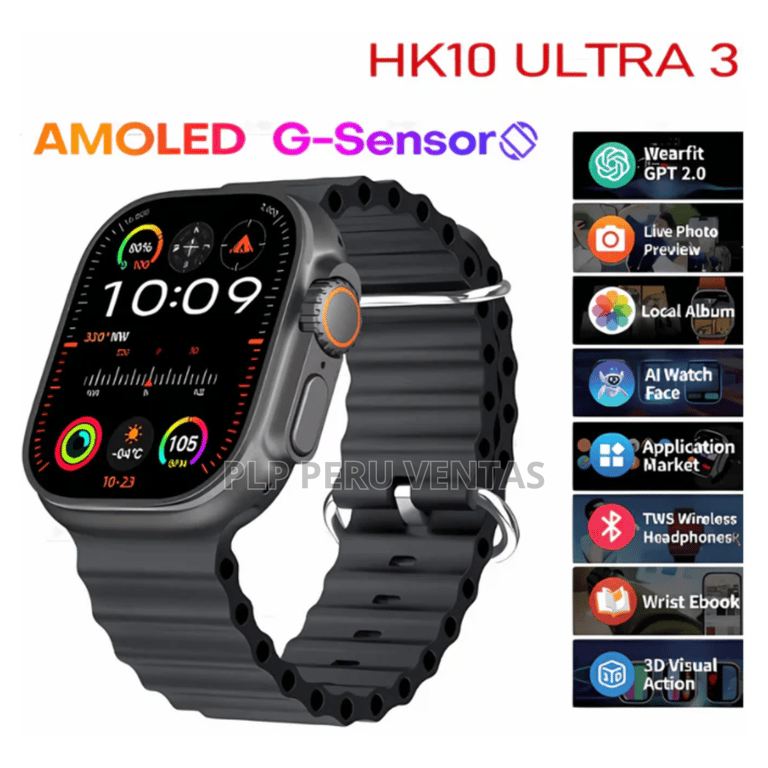 SmartWatch Hk10 Ultra 3 Serie 10 4gb Chatgpt Amoled 2.02 Black OEM ...