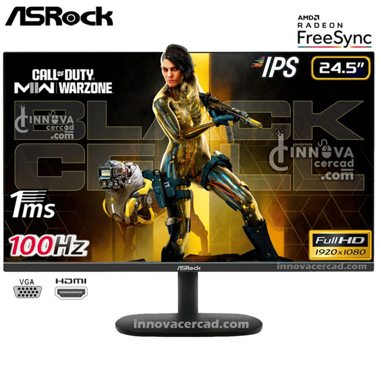 Monitor Gaming CL25FF ASRock 25 Full HD IPS 100hz 1Ms AMD FreeSync ...