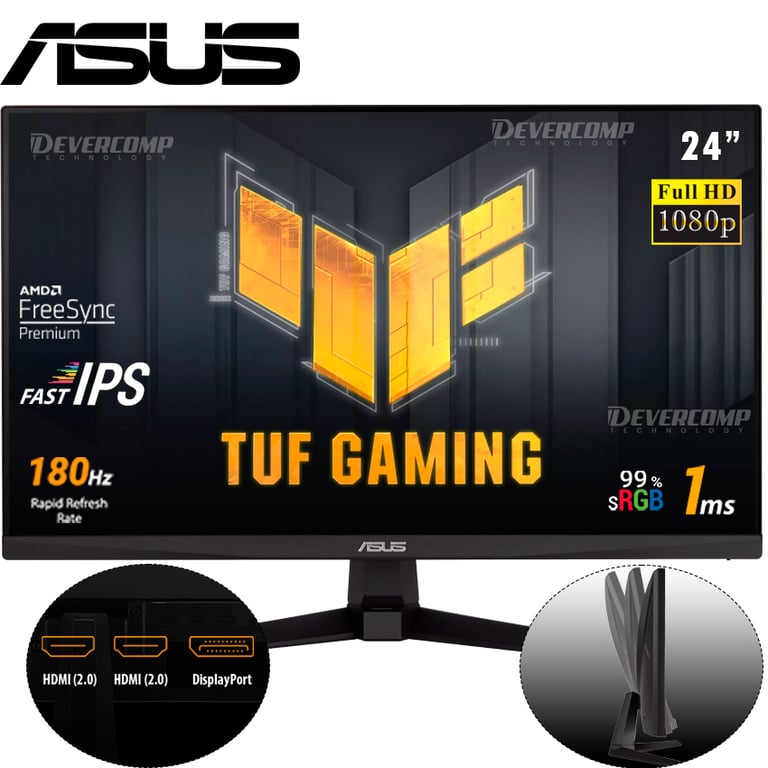 Monitor Asus Tuf Gaming VG249Q3A 24 IPS FHD 180Hz HDMI DP ASUS ...