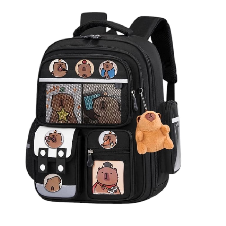 MOCHILA CAPIBARA ESCOLAR CON PINES GENERICO | falabella.com