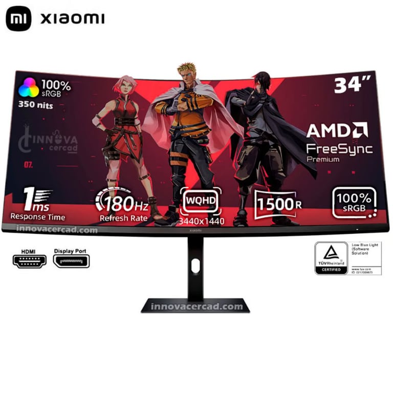 Monitor Gamer Curvo Xiaomi G34WQI 180 Hz 3440 x 1440 34" FreeSync ...